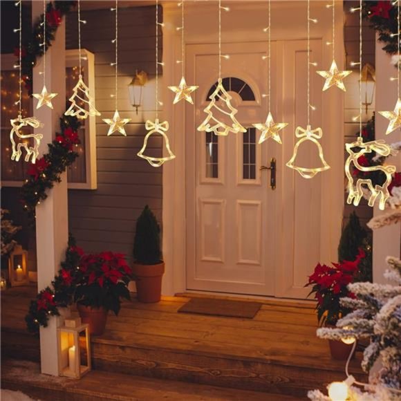 Holiday | 115ft Christmas Window Lights Decorations 8 Flashing Modes ...